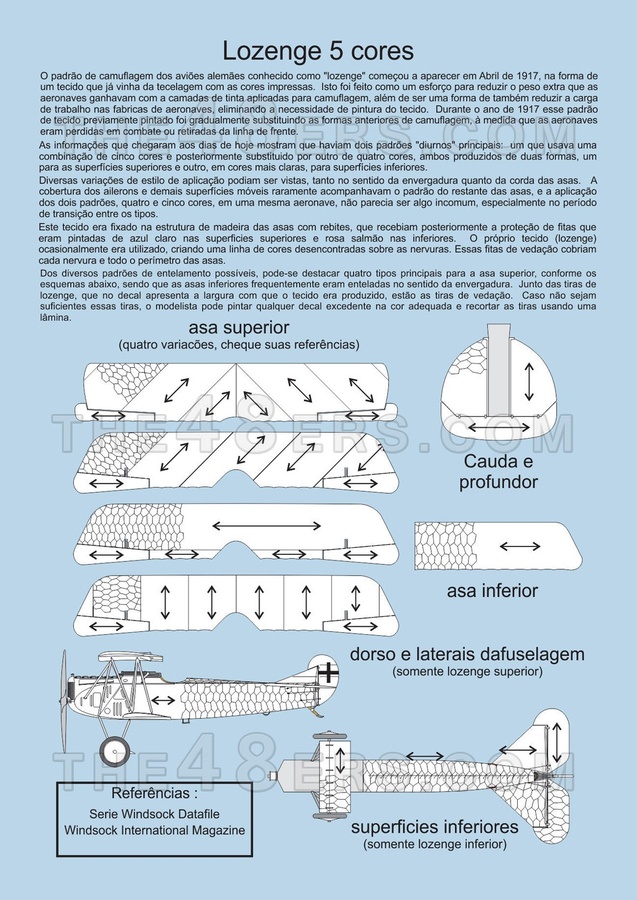 German Lozenges 5 colors upper /lower surfaces