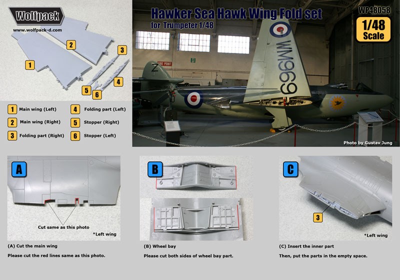 Hawker Sea Hawk folding wing set