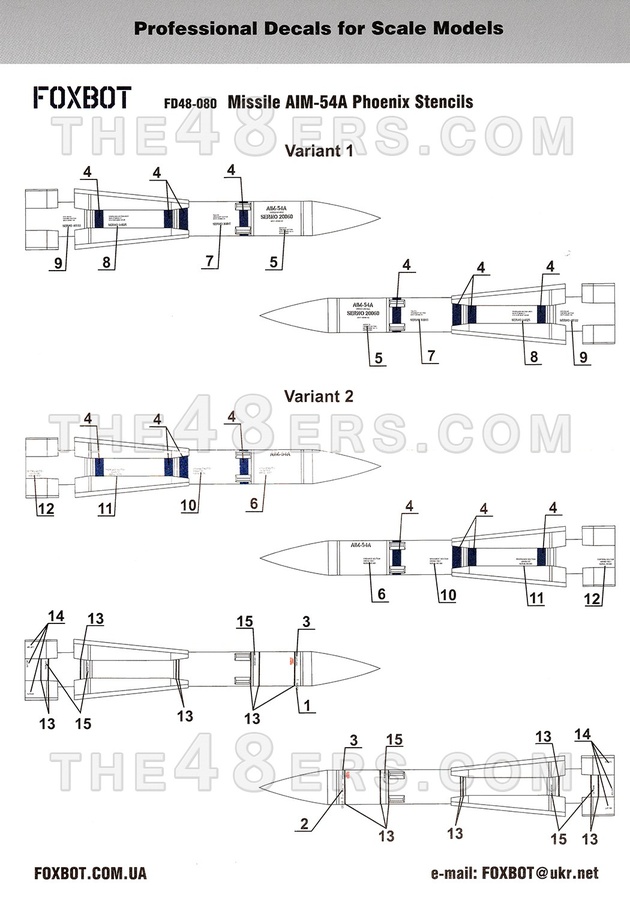 Missile AIM-54A Phoenix Stencils