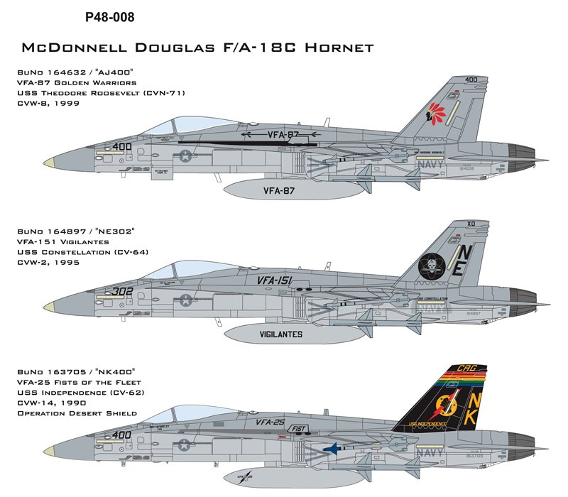 F/A-18C VFA-87, VFA-151, VFA-25 - Decal sets - The48ers.com