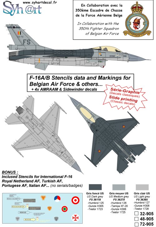 F-16 Stencils + AMRAAM & AIM-9 Markings - Decal sets - The48ers.com