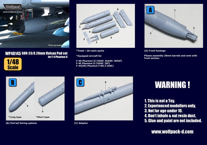 SUU-23/A 20mm Vulcan pod set for F-4 (2 Set)