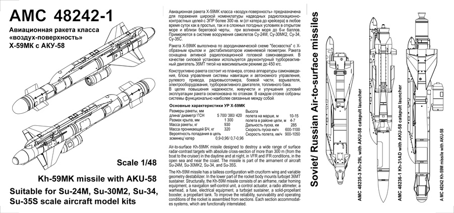 Kh-59MK Air to Surface missile with AKU-58 (x2)