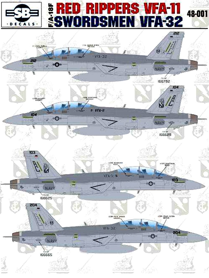 F-18F VFA-11 Red Rippers & VFA-32 Swordsmen Lo Vis