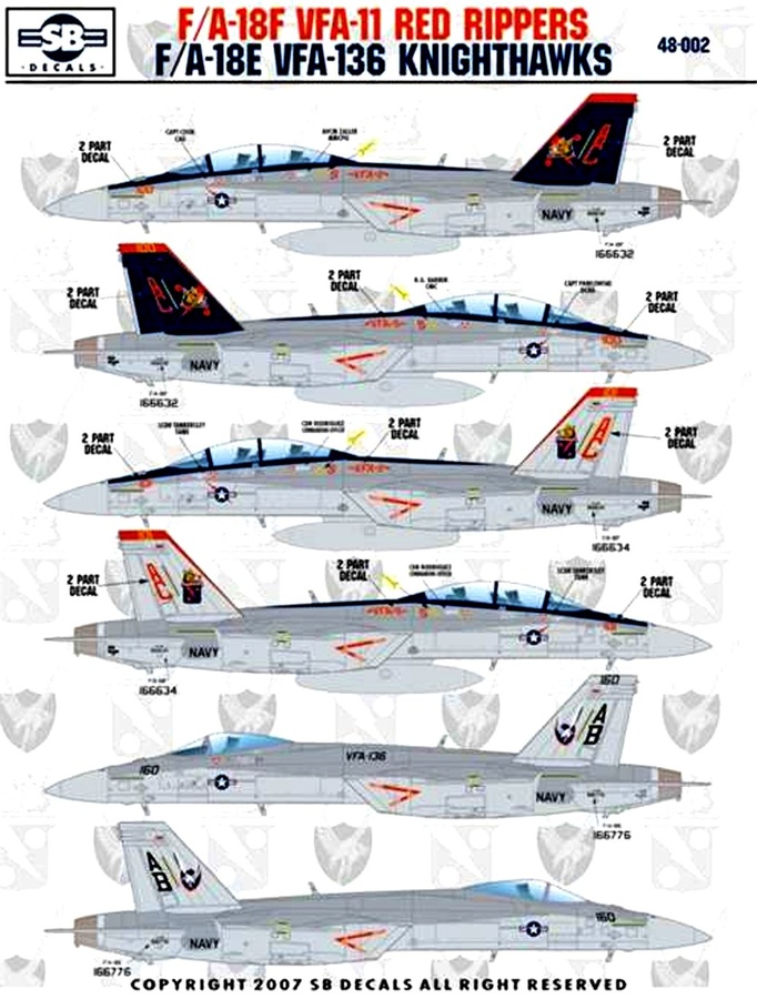 F-18E/F VFA-11 Red Rippers & VFA-136 Knighthawks Hi Vis