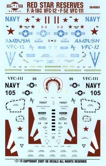 Decals :: F-18C VFC-12 F-5E VFC-111