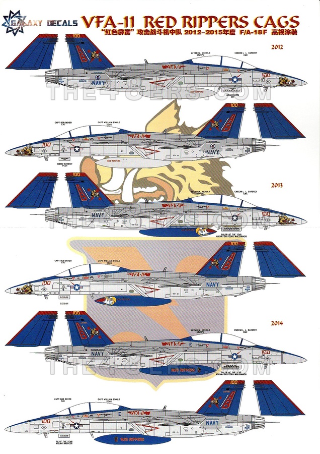 F/A-18F VFA-11 red rippers decal set