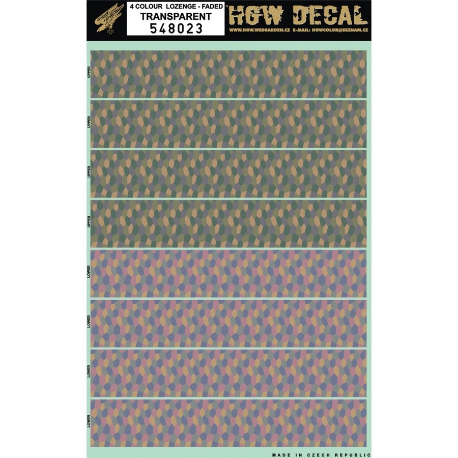 4 Colour Lozenge - Faded transparent