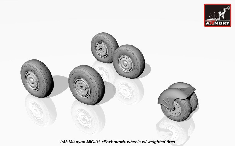 MiG-31 wheels set w/ weighted tires, universal