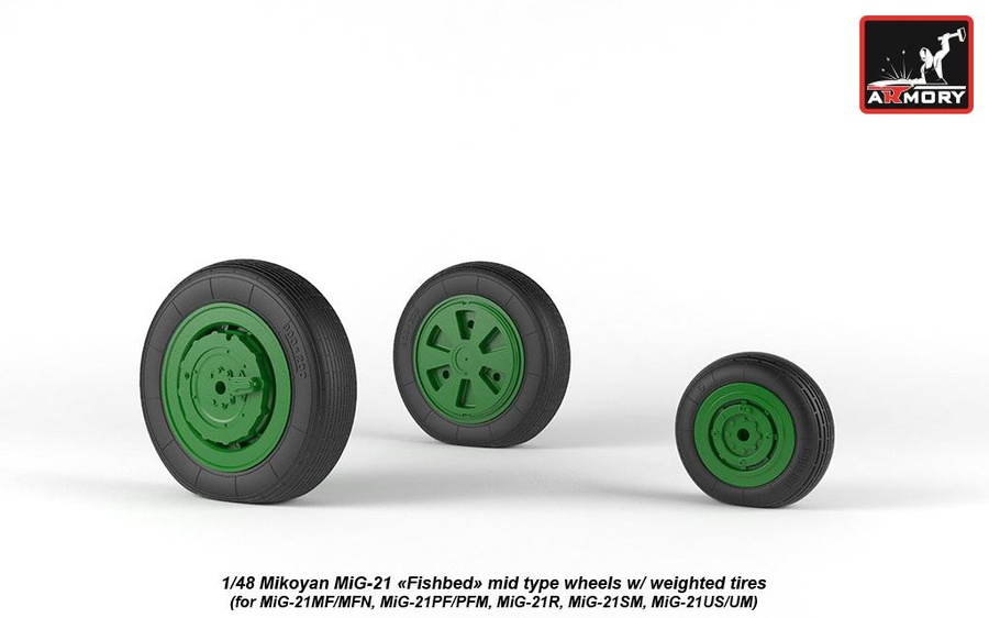 MiG-21 wheels set w/ weighted tires, mid