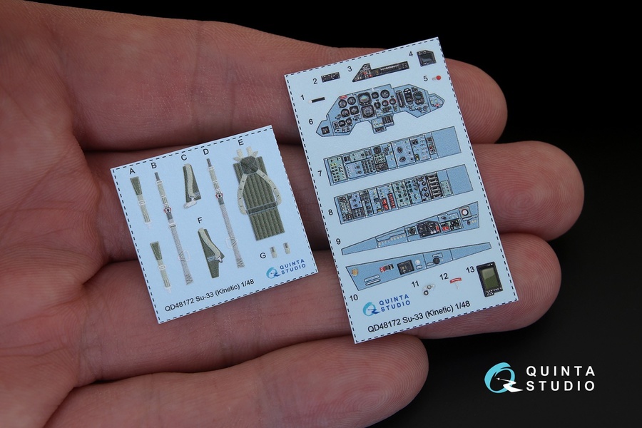 Su-33 3D-Printed & coloured interior on decal paper