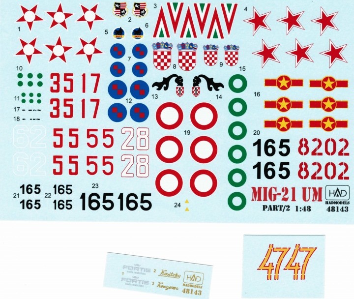 MiG-21 UM part 2 decal sheet