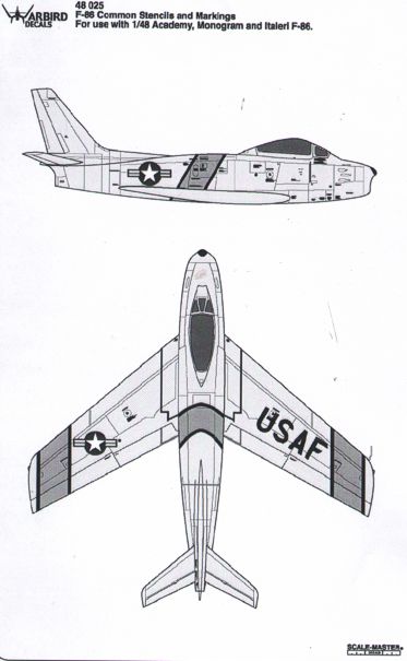 F-86 Sabre common stencils and markings
