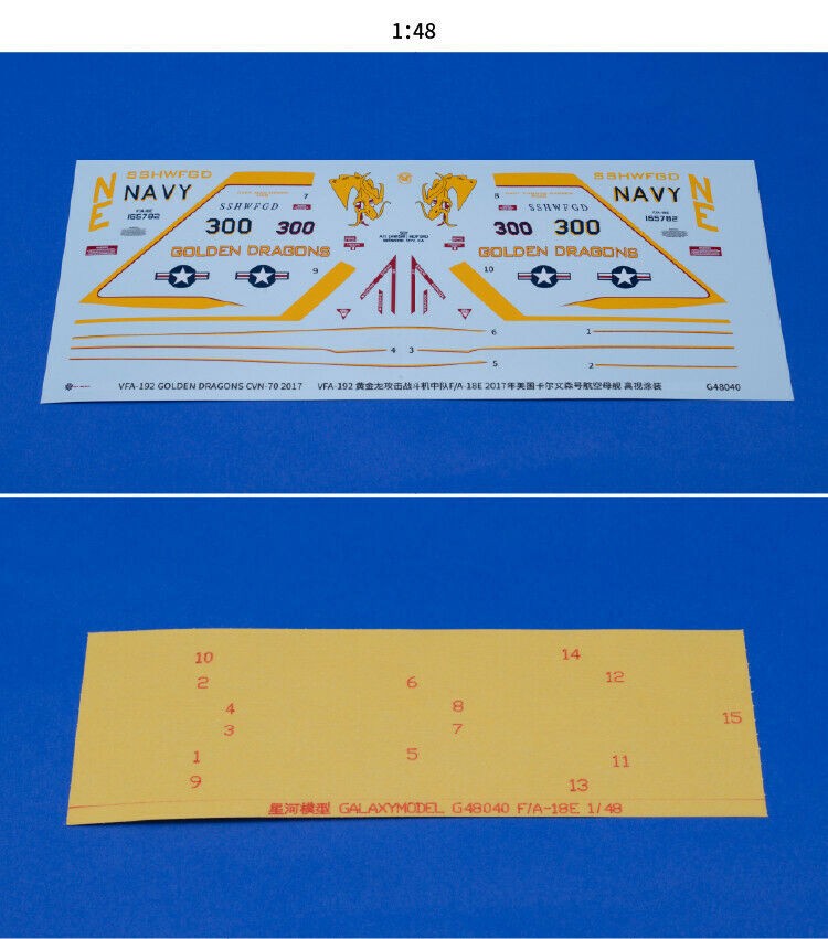 Decal sets :: F/A-18E CVN 70 2017 VFA-192 ''Golden Dragons''