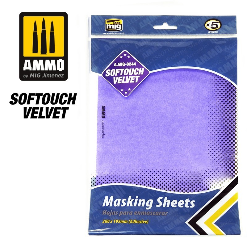 Soft touch velvet masking sheets 280x195 mm