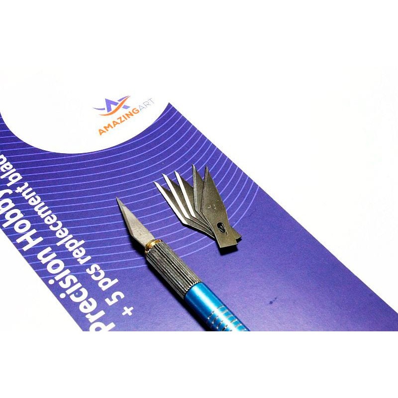 Tools & Supplies :: Scalpel modeling knife + 5 blades (Blue Color Handle)
