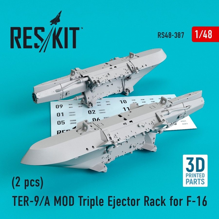 TER-9/A MOD Triple Ejector Rack (3D Printing) for F-16 (2 pcs)