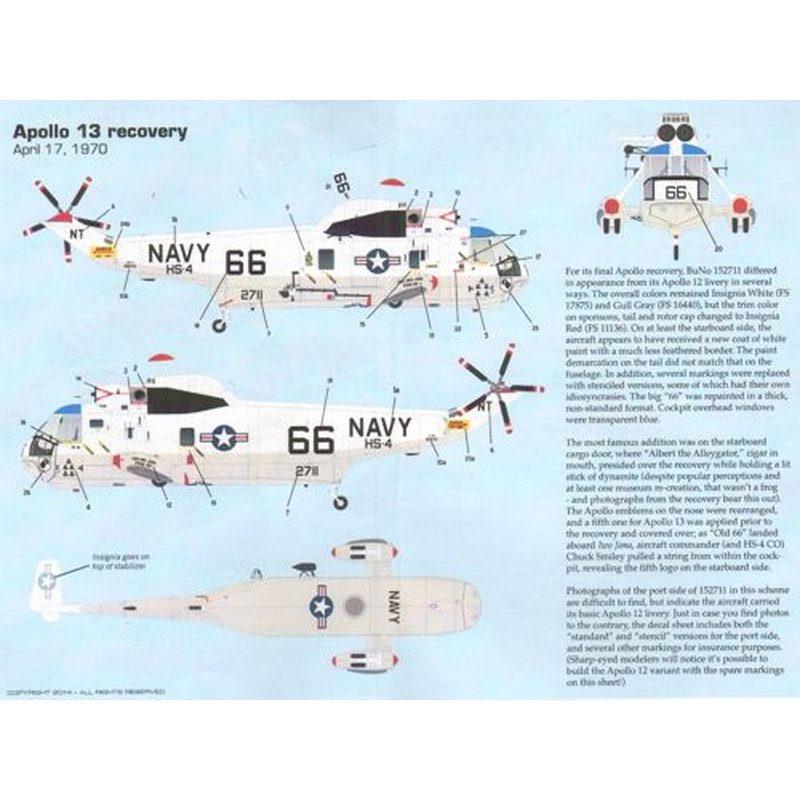 Decals :: SH-3D Sea King "Old 66" Apollo 13 Recovery