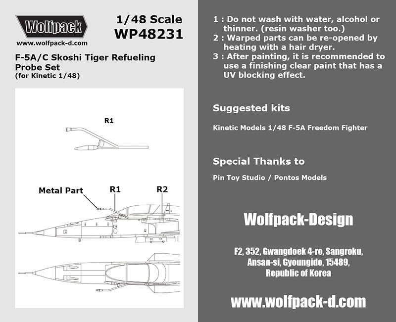 F-5A/C Skoshi Tiger Refueling Probe set