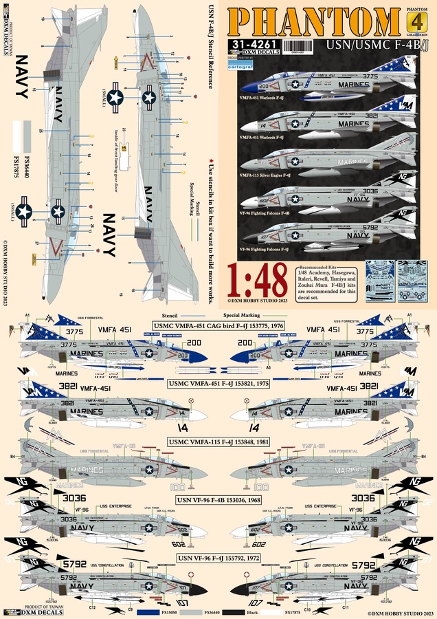 USMC/USN F-4B/J VMFA-451/115/VF-96 Phantom Collection #4