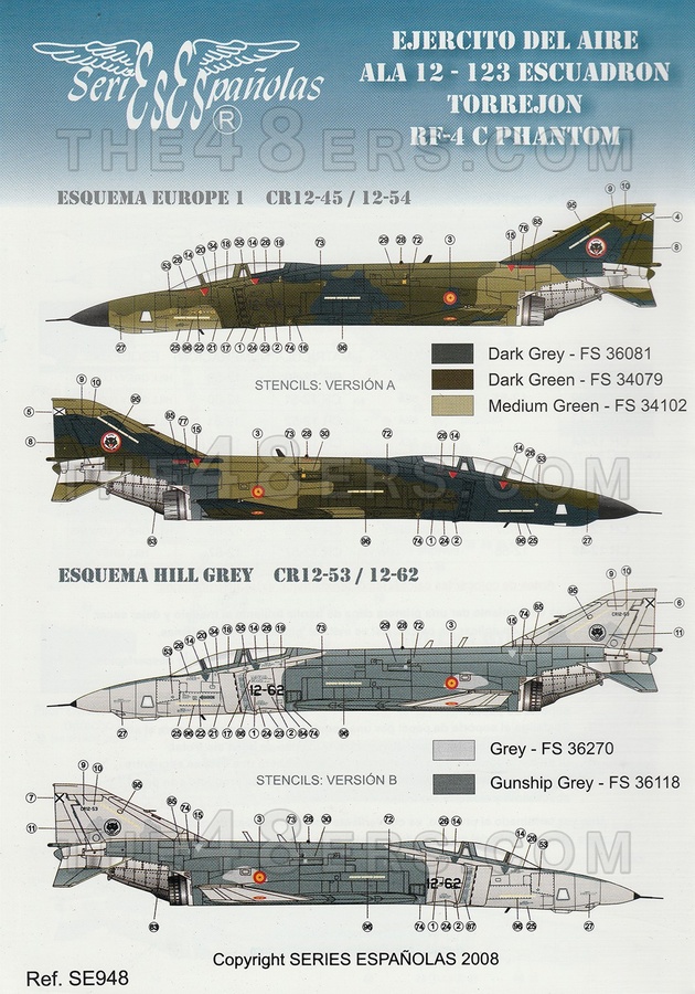 RF-4C Phantom Ejercito del aire ala 12-123 escuadron Torrejon
