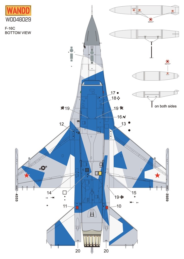 USAF Blue Splinter Aggressor F-16, F-15, F-104