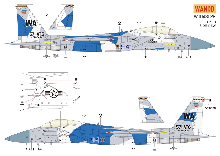 USAF Blue Splinter Aggressor F-16, F-15, F-104