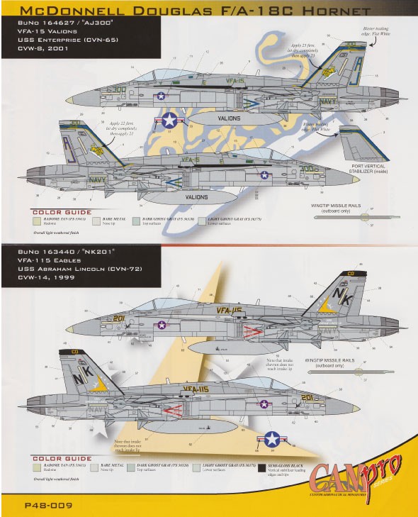 F/A-18C Hornet VFA-15 Valions, VFA-115 Eagles
