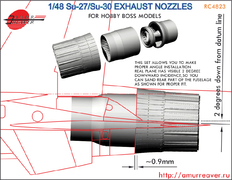 Su-27 / Su-30 Engine nozzles (NEW)