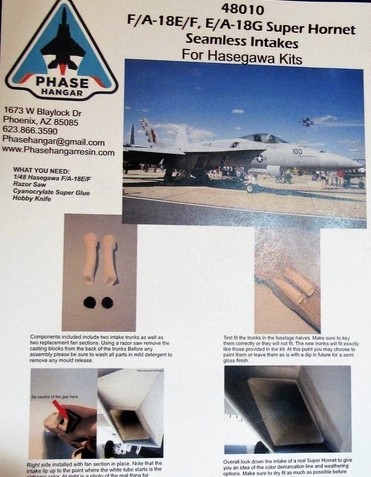 F/A-18E/F E/A-18G seamless intakes