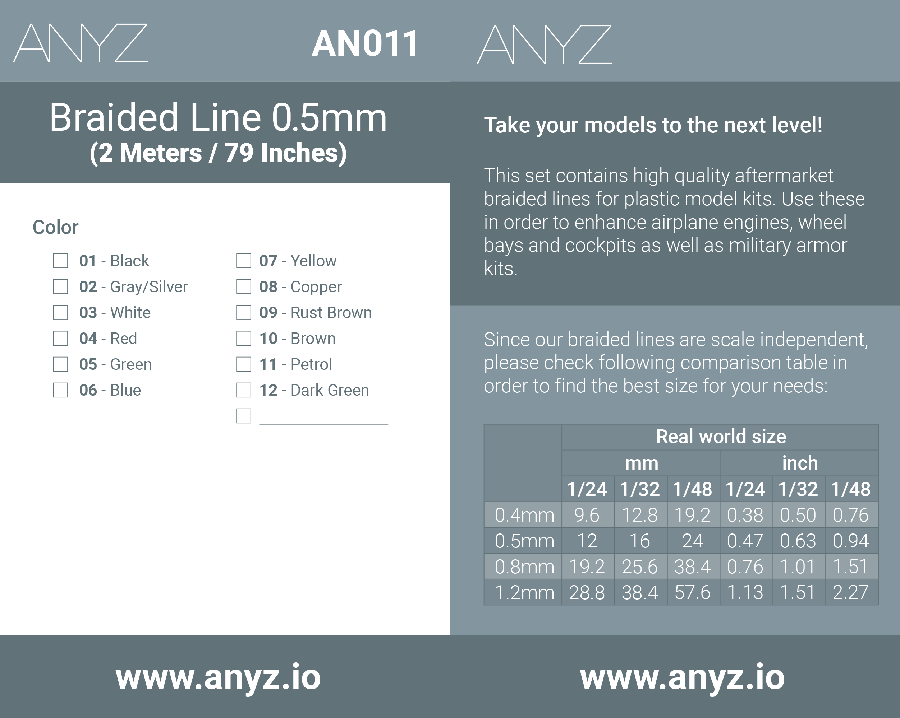 Braided Line 0.5mm (2 Meters / 79 Inches) White
