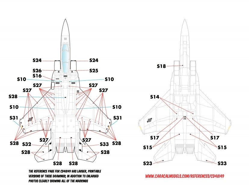 F-15E Strike Eagle stencils & national insignia