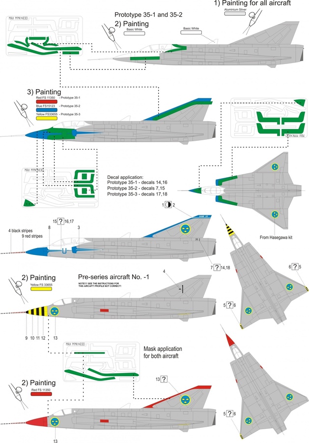 J 35 Draken prototype conversion set.