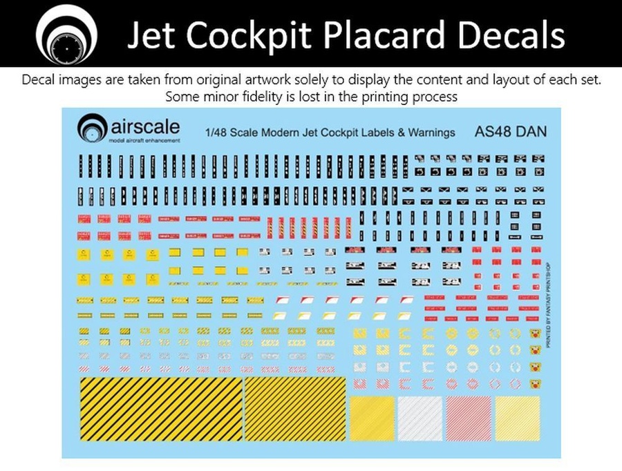 Modern Jet Warnings & Placards