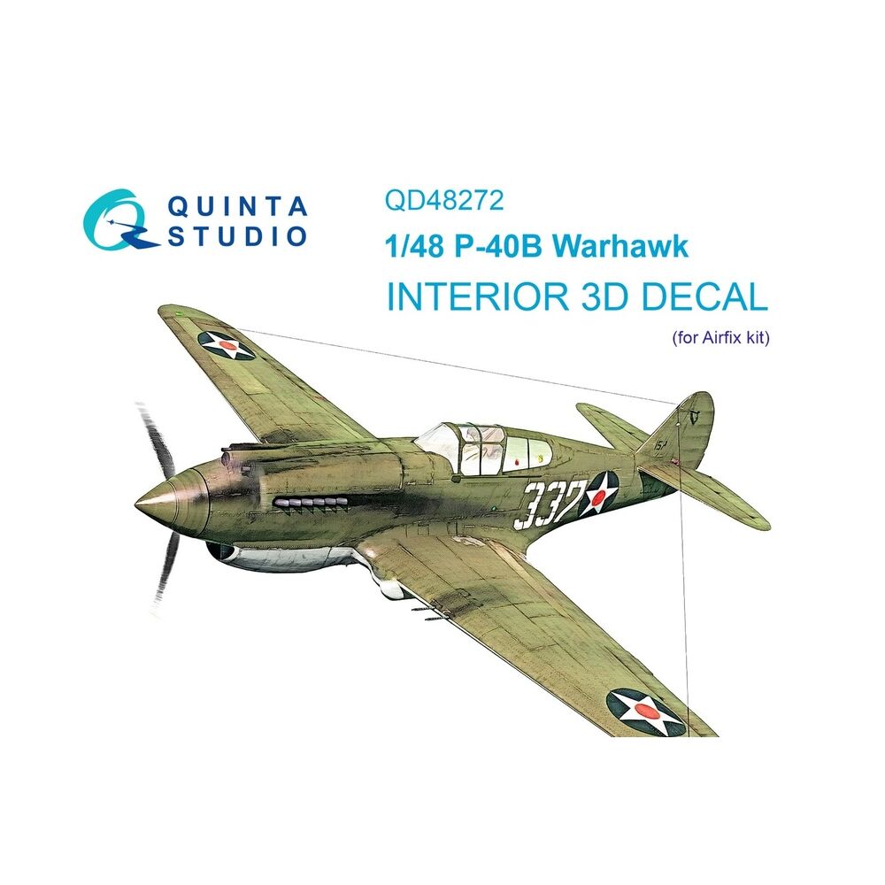 P-40B 3D-Printed & coloured Interior on decal paper