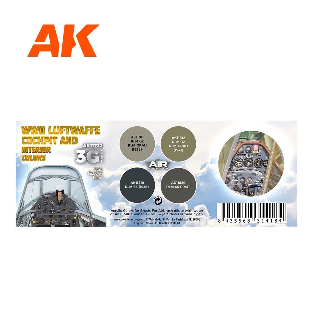 WWII Luftwaffe Cockpit & Interior Colors AK Interactive AK11722