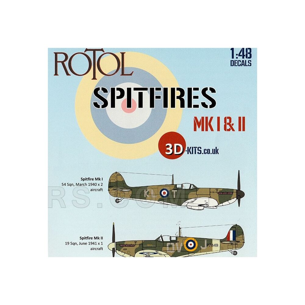 Rotol propeller Spitfires MK I & II decal sheet