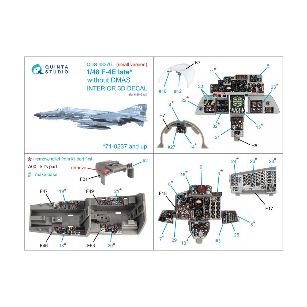 F-4E late without DMAS 3D-Printed & coloured Interior on decal paper ...