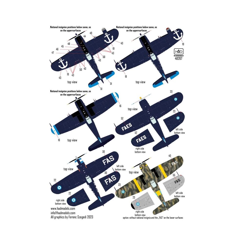 F4U- Corsairs decal sheet Part 2