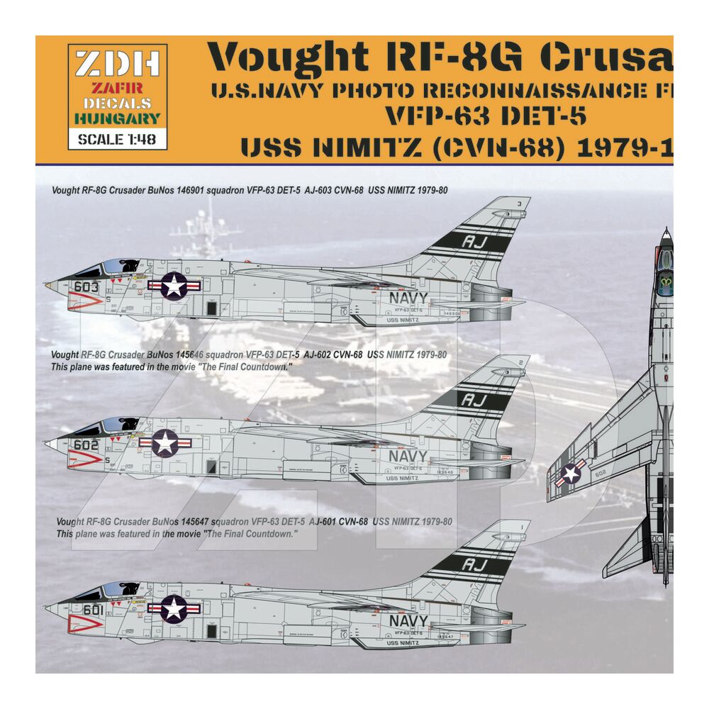 Vought RF-8G Crusader VFP-63 DET-5 CVN-68 1979-80