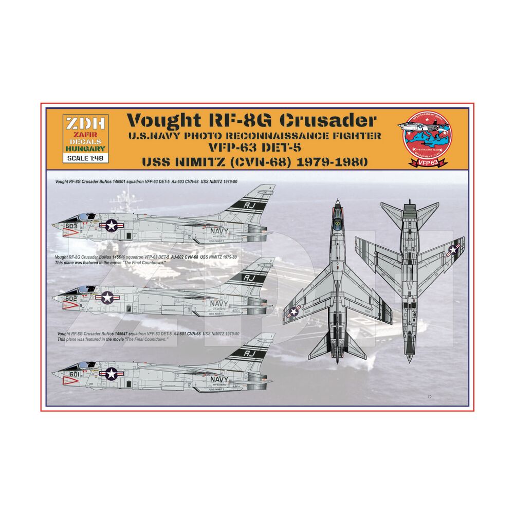 Vought RF-8G Crusader VFP-63 DET-5 CVN-68 1979-80