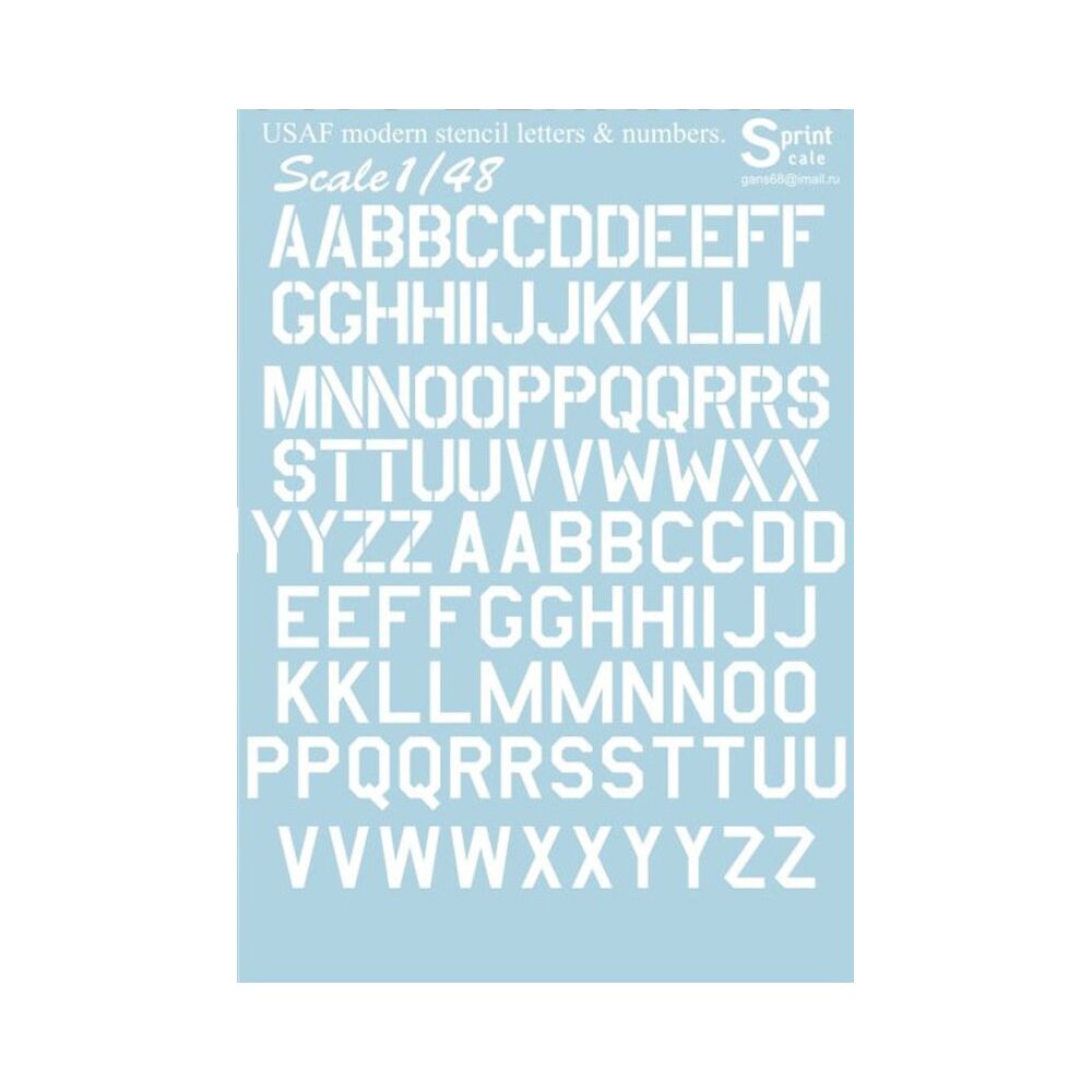 USAF modern stencil letters and numbers