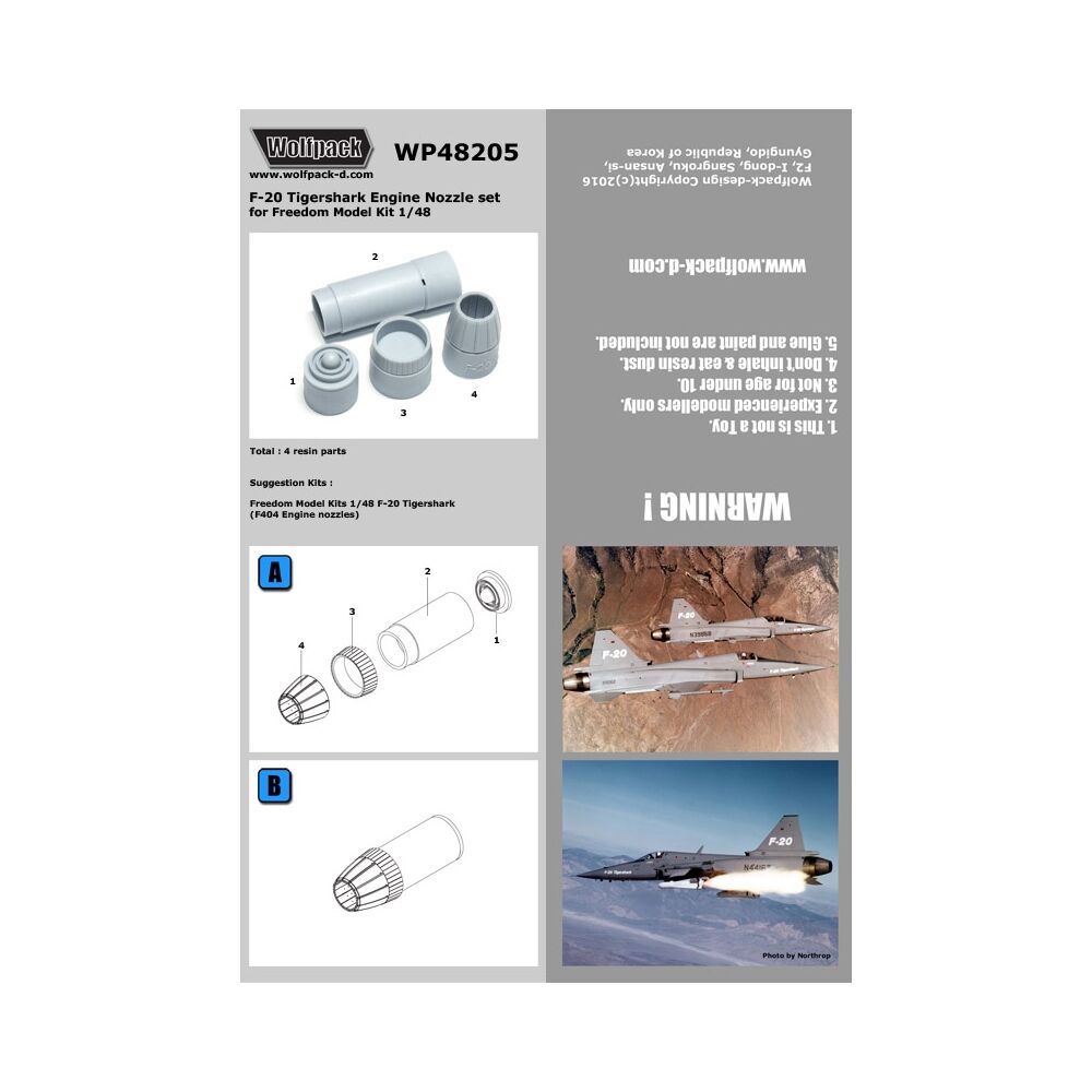 F-20 Tigershark F404 Engine Nozzle set