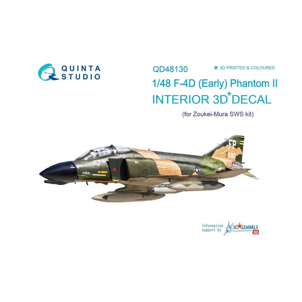 F-4D early 3D-Printed & coloured interior on decal paper