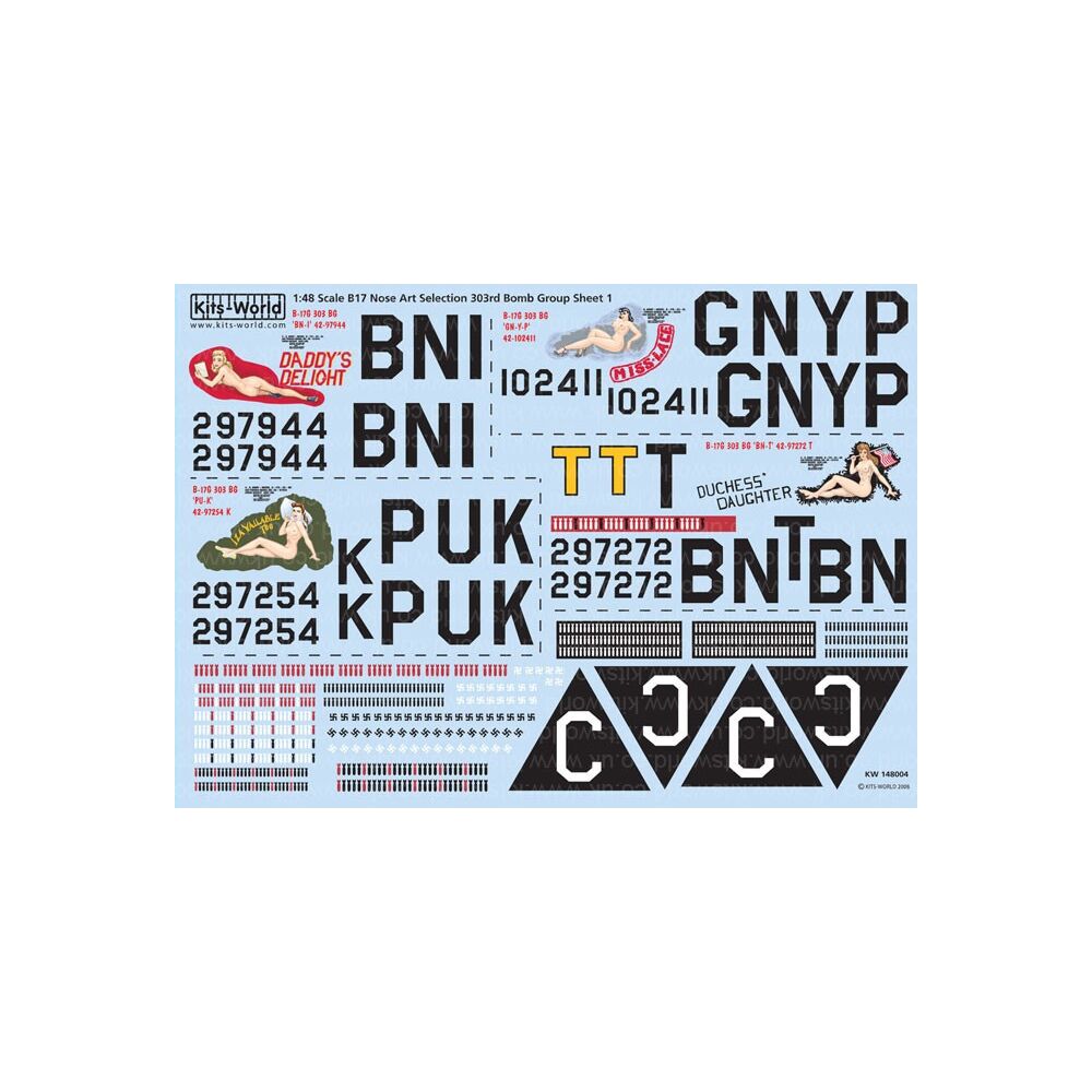 B-17G Decal sheet
