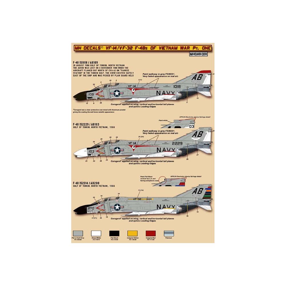 F-4B VF-14/VF-32 Phantoms of Vietnam war part 1