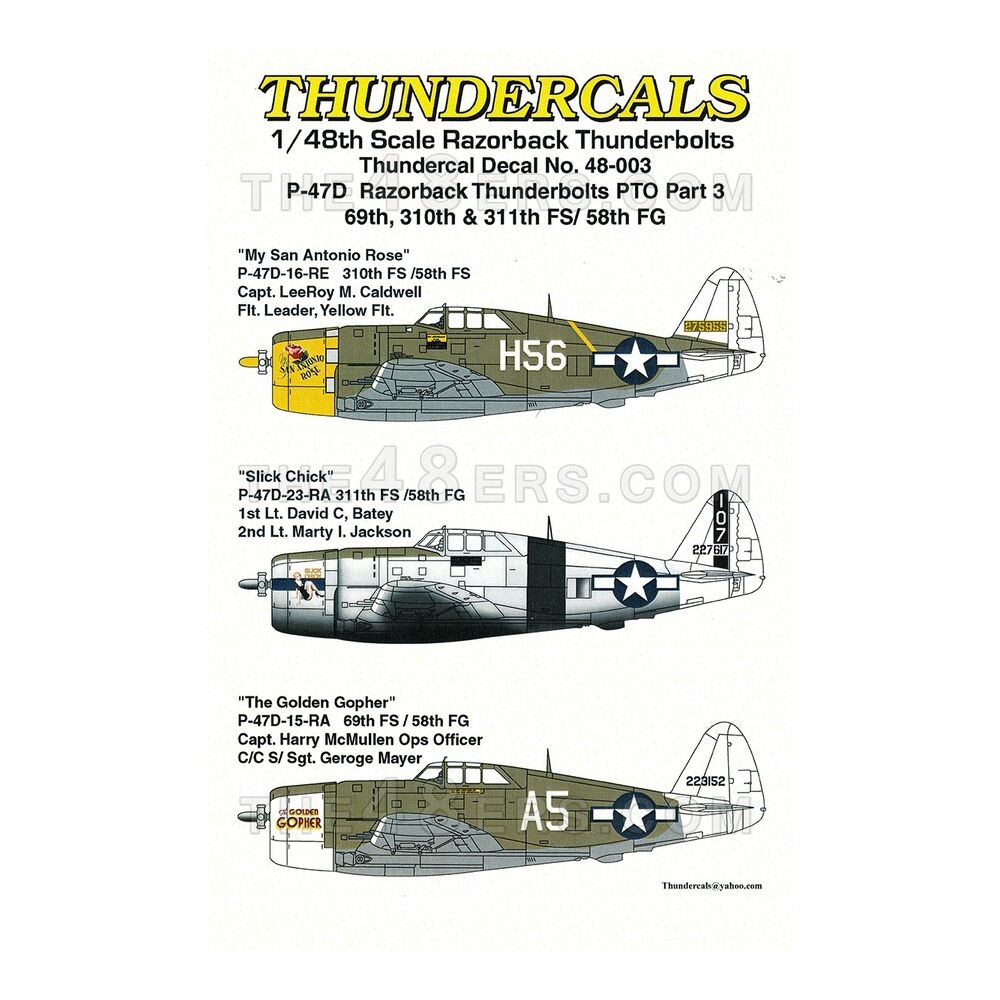 P-47D 69th, 310th, 311th FS/ 58th FG PTO Part 3