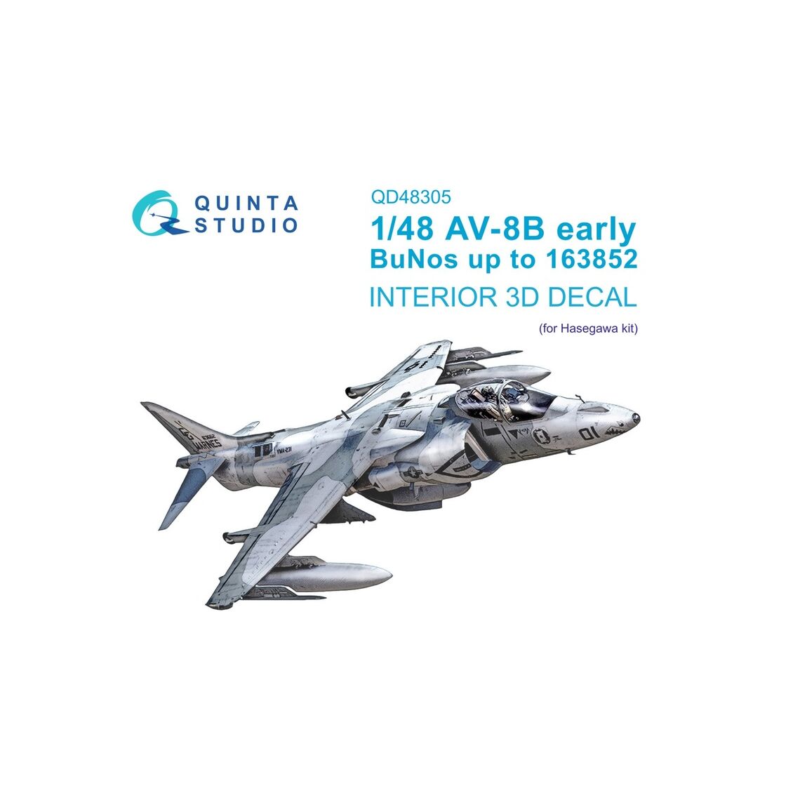 AV-8B Early 3D-Printed & coloured Interior on decal paper