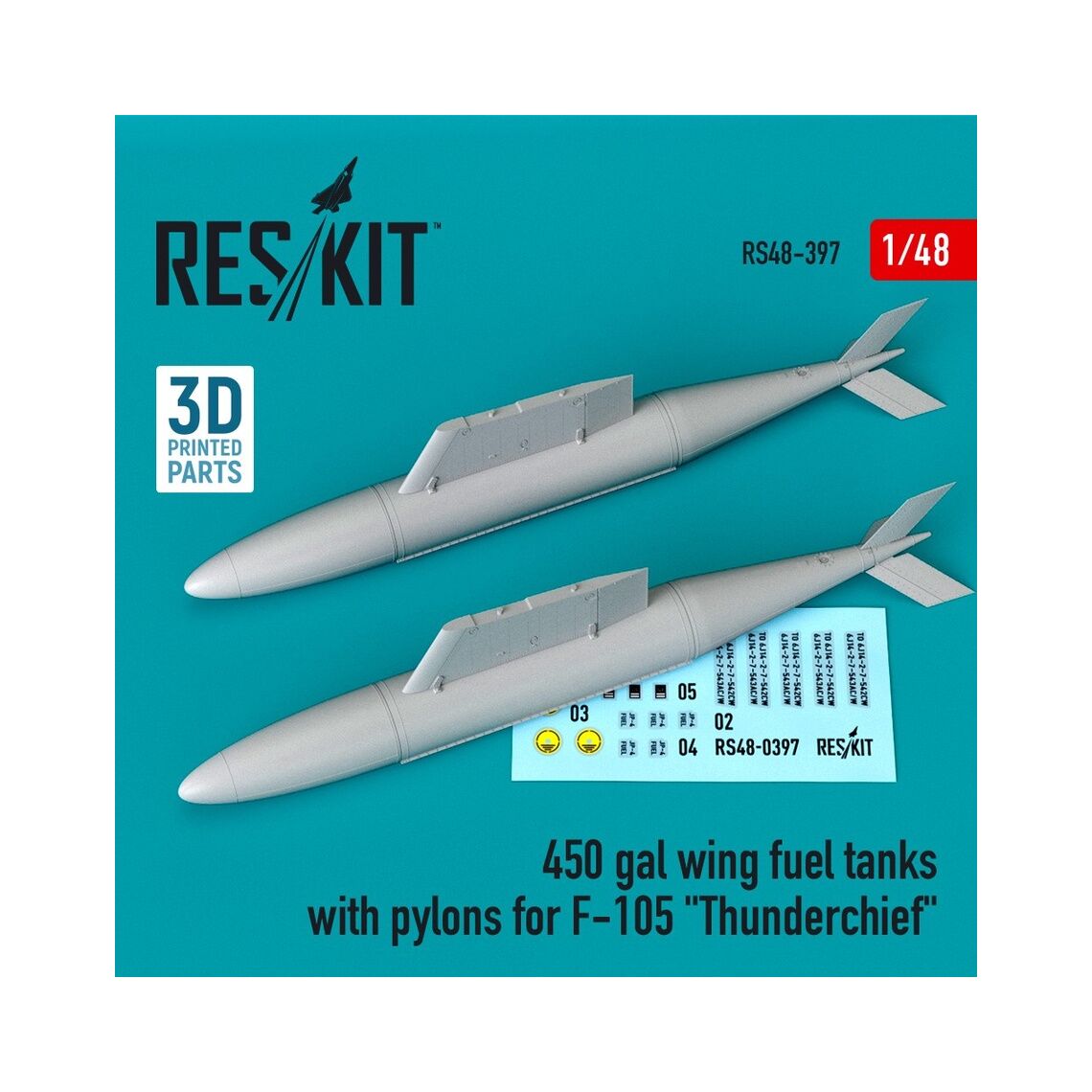 F-105 "Thunderchief" 450 gal wing fuel tanks with pylons (2 pcs)