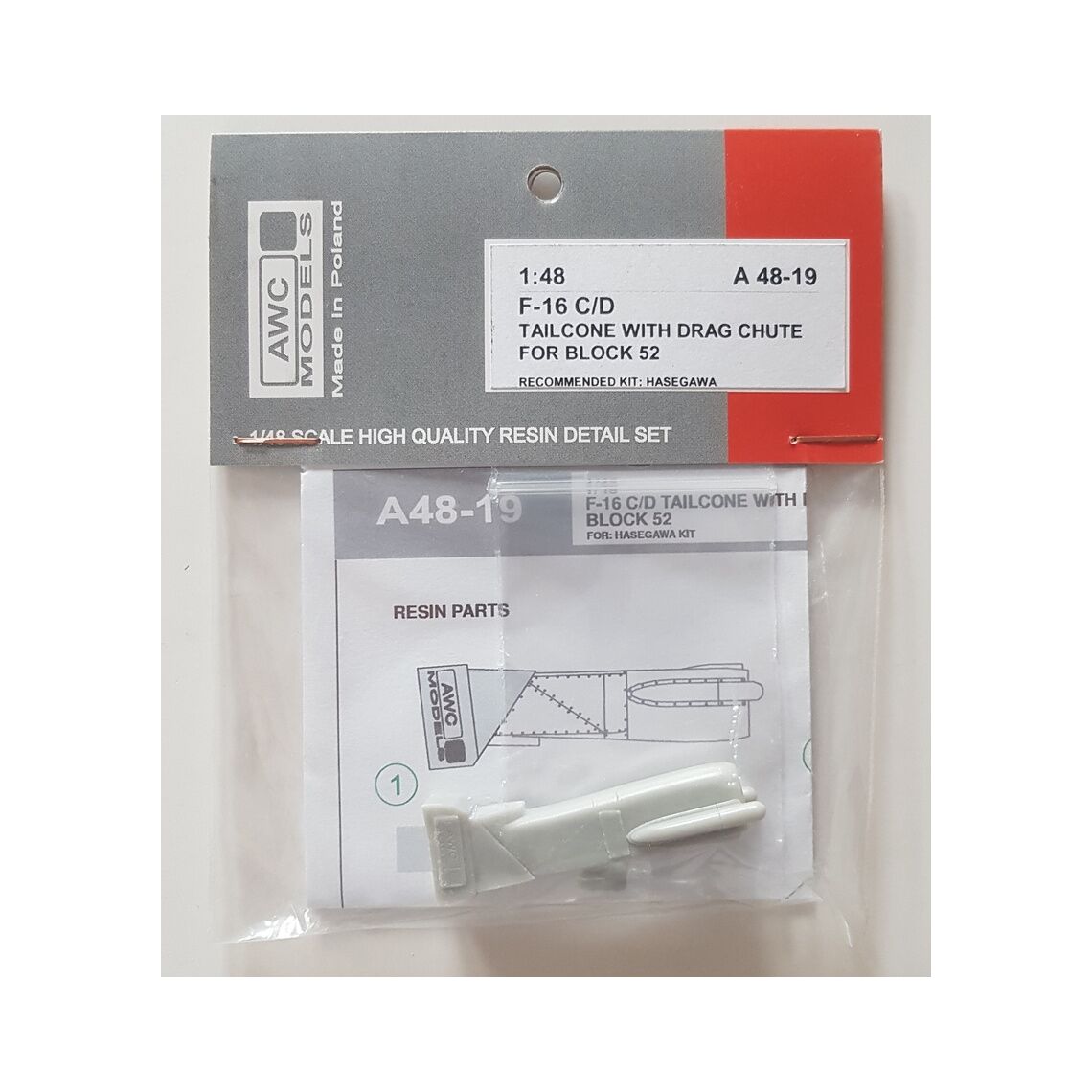 F-16C/D Tailcone with drag chute for Block 52 AWC-Models A48-19 1:48